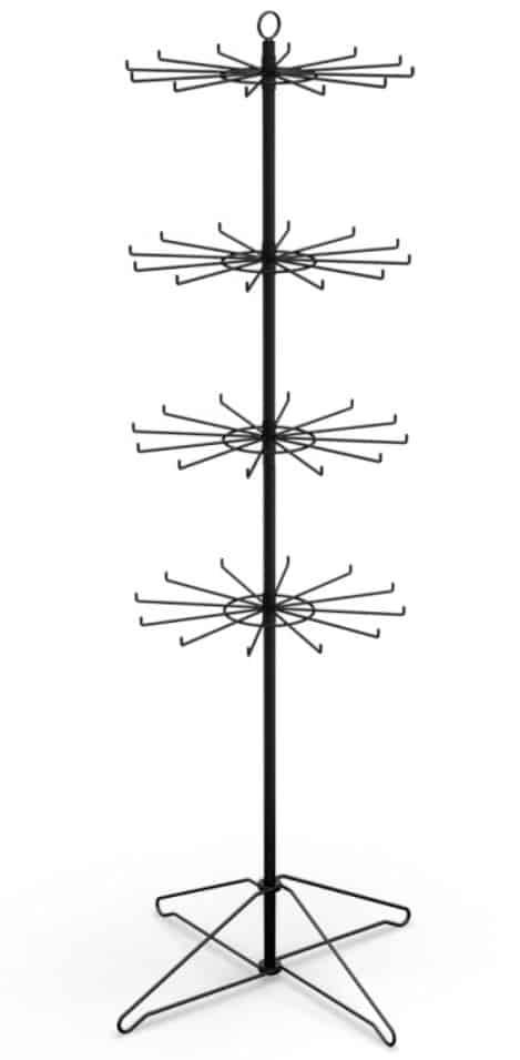 4 TIER SPINNER RACK 12 HOOK - Detroit Store Fixture Co. | Custom made ...