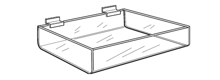 ACRYLIC SLATWALL TRAY 16” X 8"D X 2”H - Detroit Store Fixture Co ...