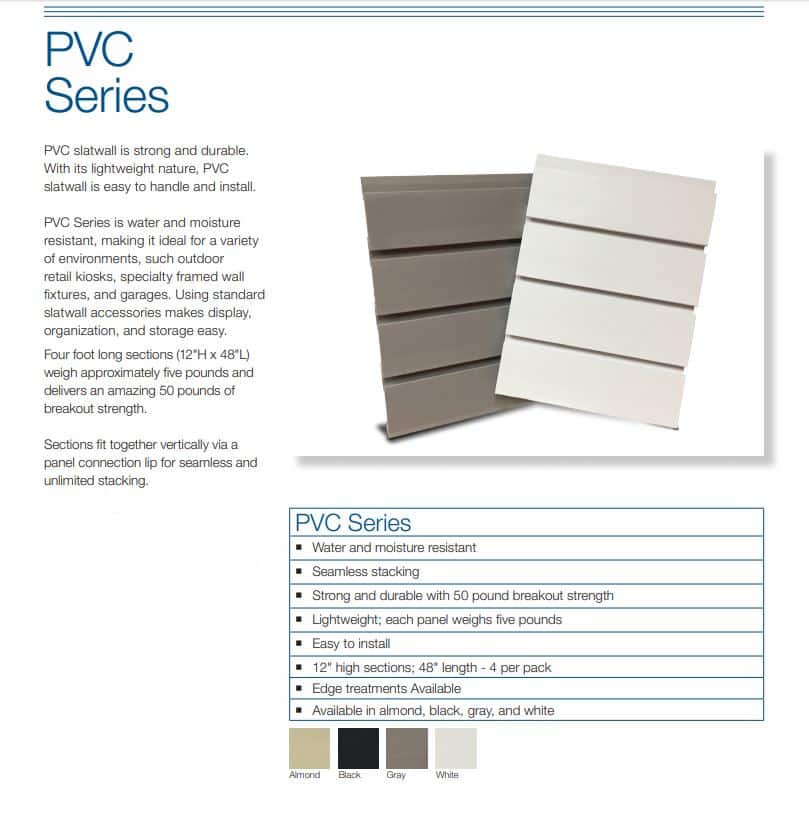 GRAY PVC SLATWALL 12X48 - Detroit Store Fixture Co. | Custom made ...