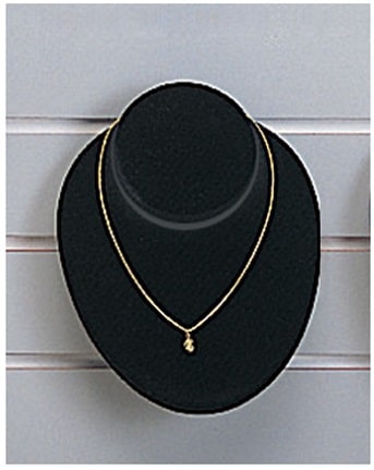 SINGLE NECKLACE BUST DISPLAY BLACK FOR SLATWALL - Detroit Store Fixture ...
