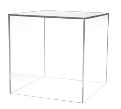 14″X14″X14″ FIVE SIDED ACRYLIC CUBE | Detroit Store Fixture