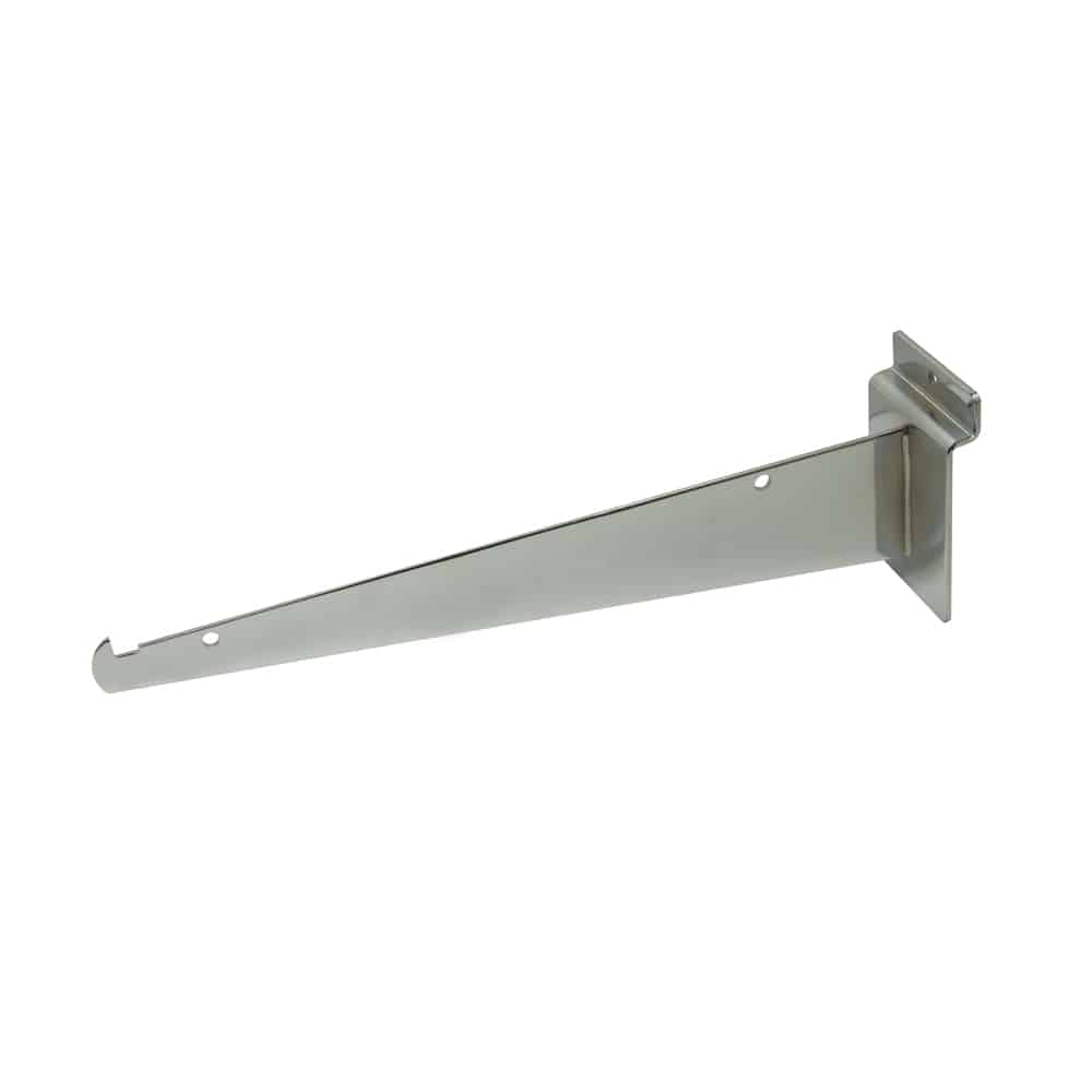 6″ SLATWALL SHELF BRACKET, CHROME | Detroit Store Fixture